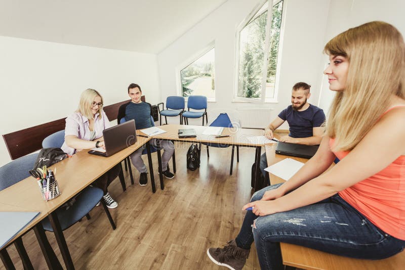 Students in Classroom during the Break Stock Photo - Image of group ...