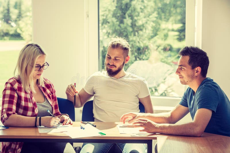 Students in Classroom during the Break Stock Image - Image of laughing ...