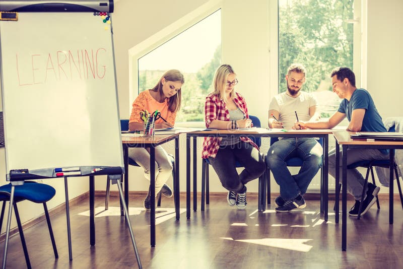 Students in Classroom during the Break Stock Photo - Image of education ...