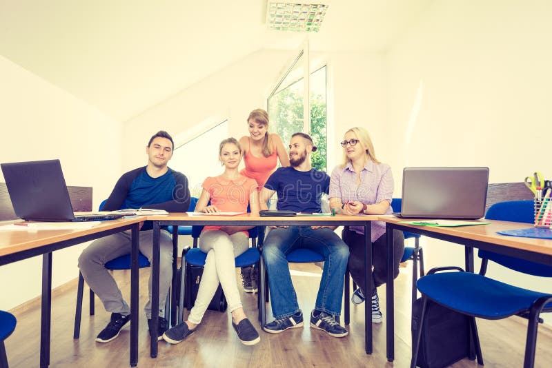 Students in Classroom during the Break Stock Image - Image of classroom ...