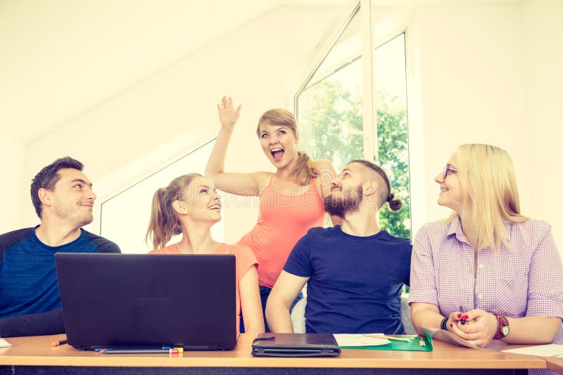 Students in Classroom during the Break Stock Image - Image of ...