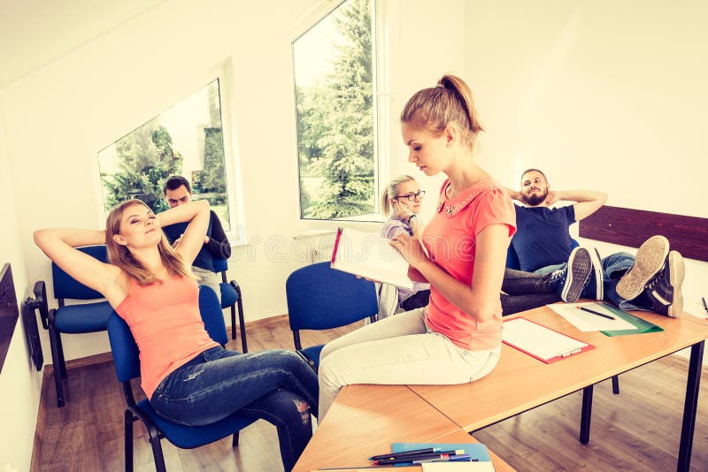 Students in Classroom during the Break Stock Image - Image of classroom ...
