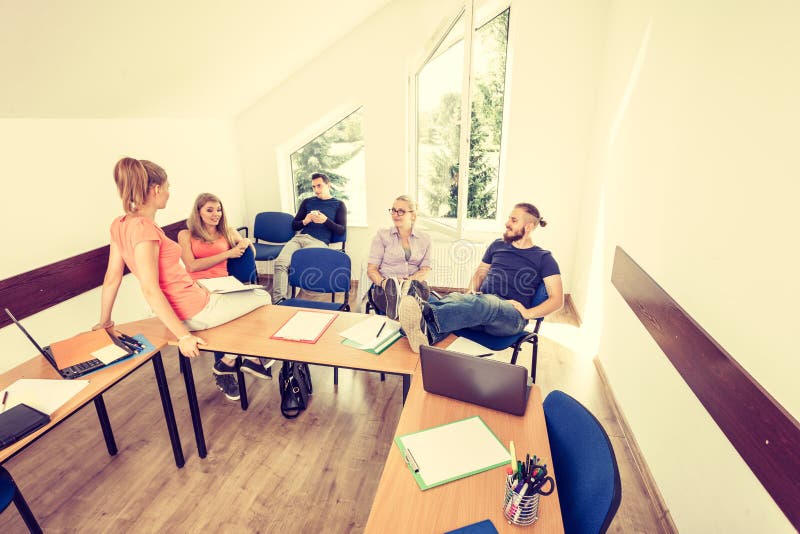 Students in Classroom during the Break Stock Image - Image of classroom ...