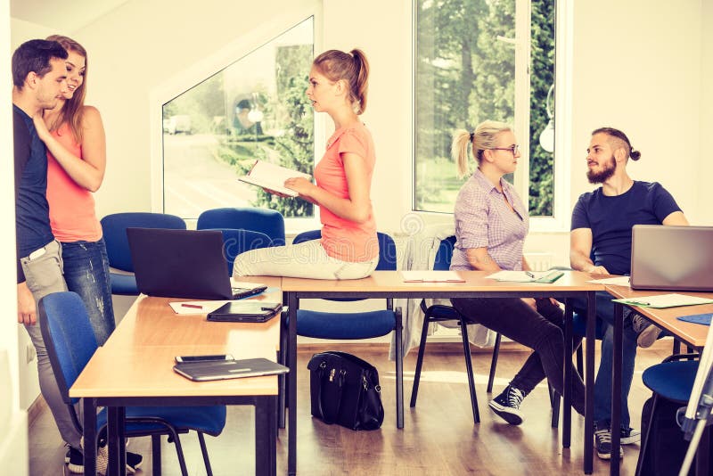 Students in Classroom during the Break Stock Photo - Image of girl ...