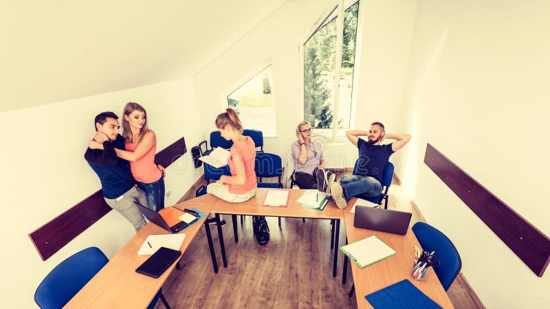 Students in Classroom during the Break Stock Image - Image of book ...