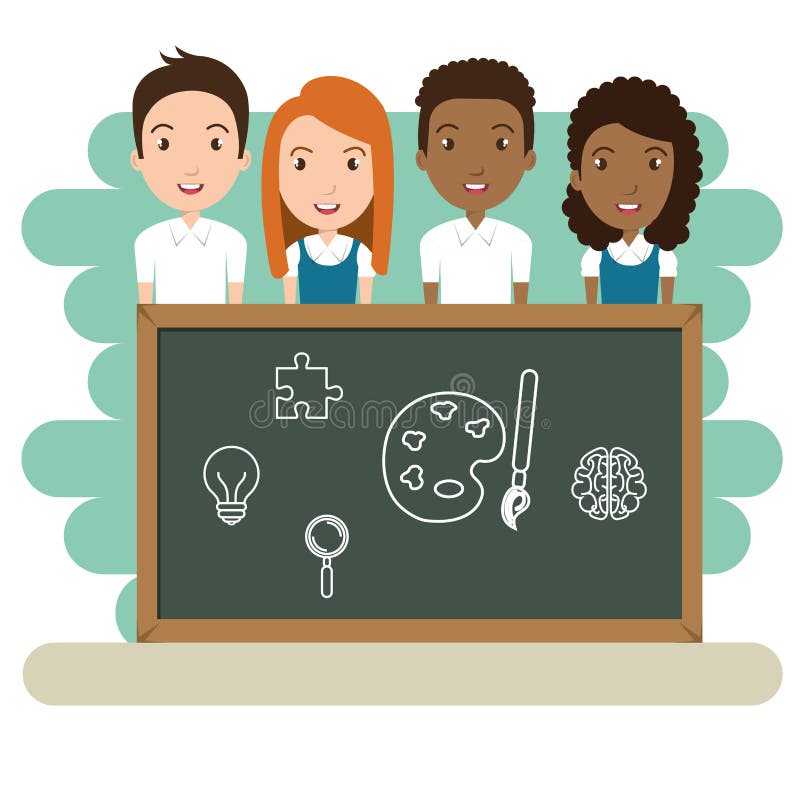 Students in the Classroom Characters Stock Vector - Illustration of ...