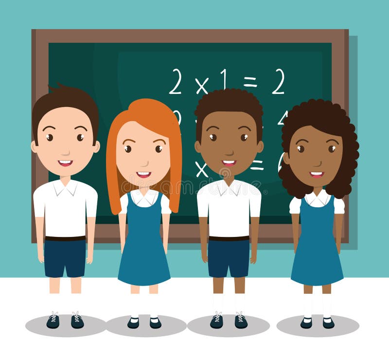 Students in Classroom Design Stock Illustration - Illustration of ...