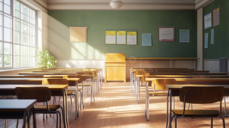 Students classroom desks stock illustration. Illustration of desks - 402397985
