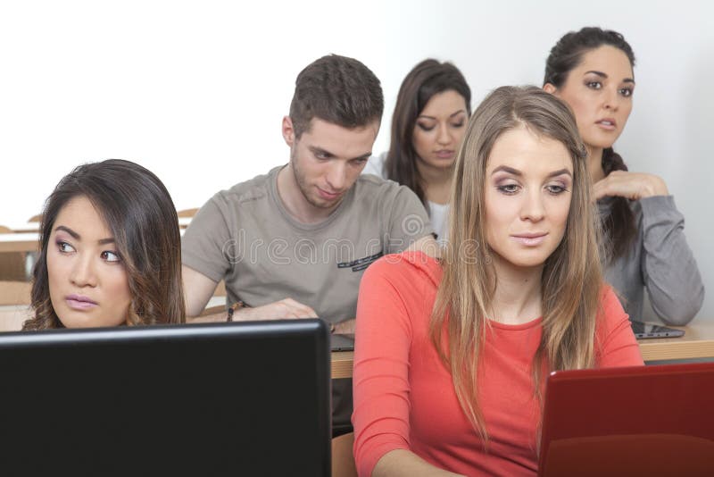 Students in a classroom stock image. Image of cheerful - 50947589