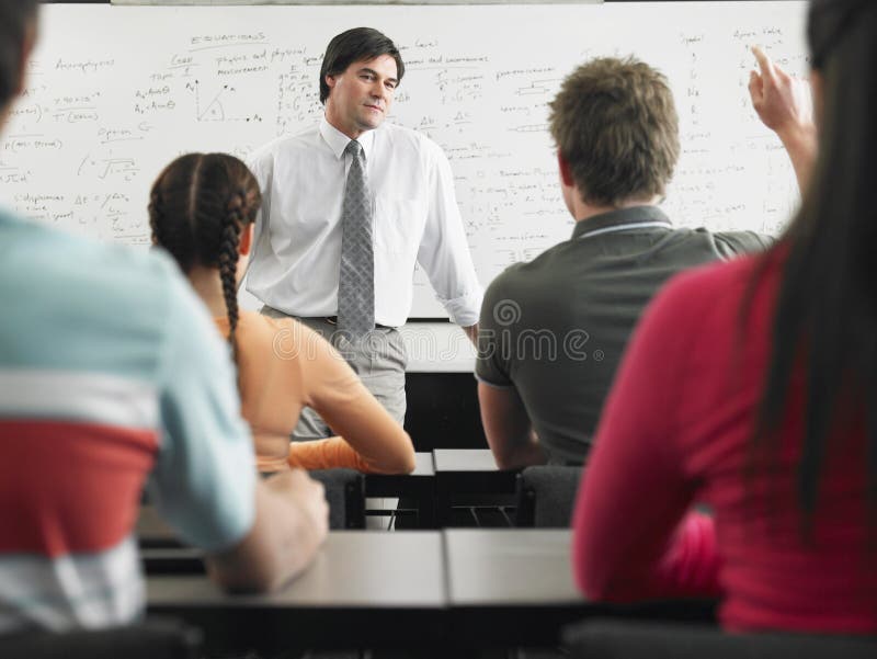 Students in Classroom with Professor Stock Image - Image of five ...