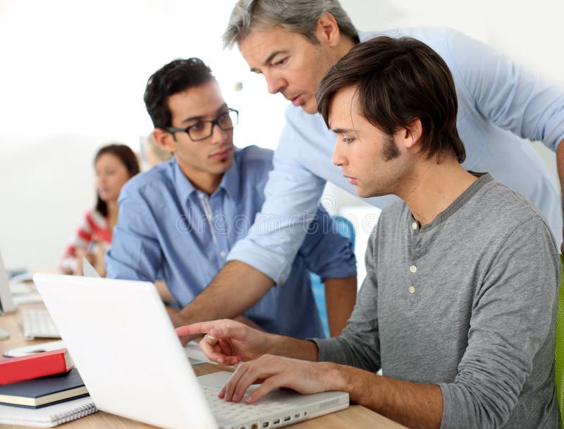 Students in Classroom with Professor Stock Image - Image of classroom ...