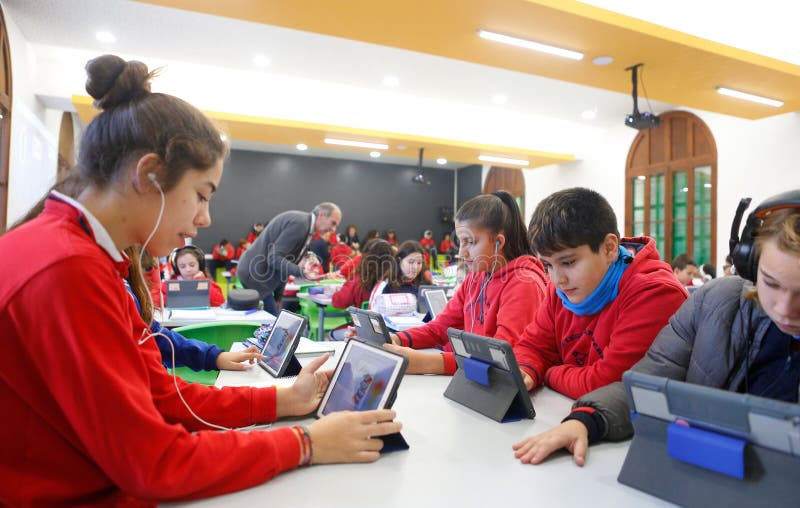 Students in Classroom Using Technology Editorial Photo - Image of ...
