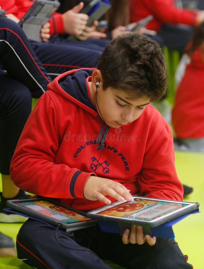 Students in Classroom Using Technology Vertical Editorial Stock Image ...