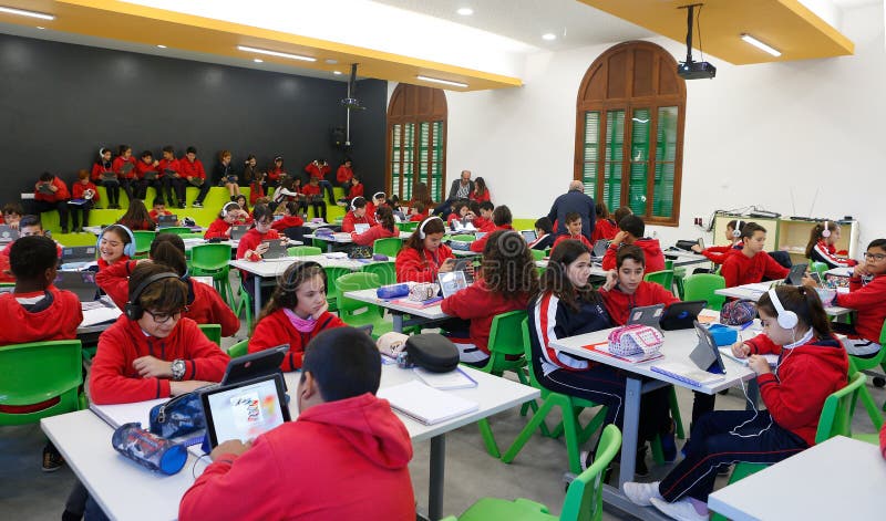 Students in Classroom Wide View Editorial Stock Image - Image of ...