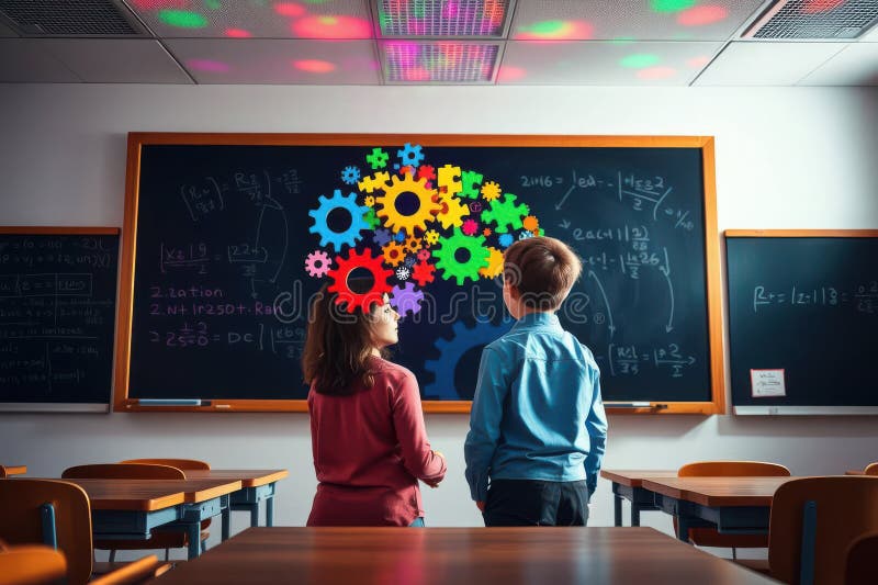 Students Collaborate Creatively with Gears Representing Ideas in ...