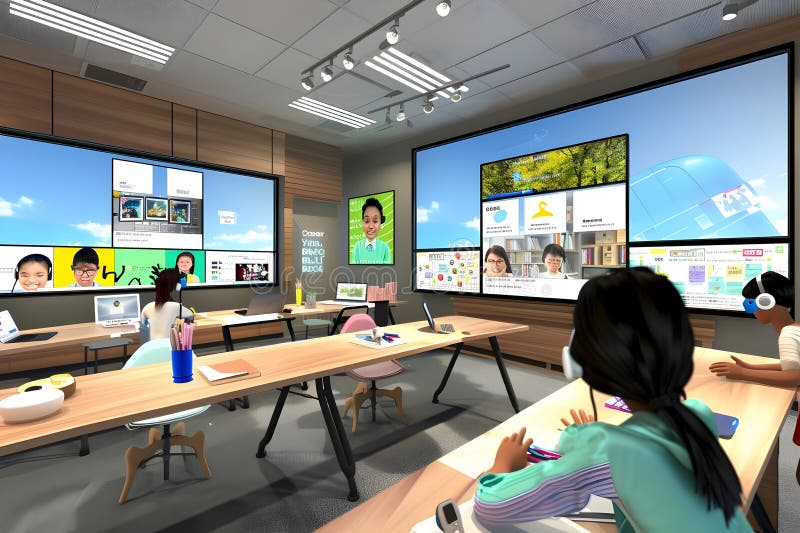 Students Collaborate on Interactive Displays in a Modern Classroom ...