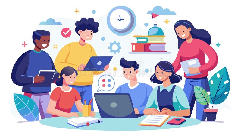 Students Collaborate with Their Peers To Work on Group Projects and ...