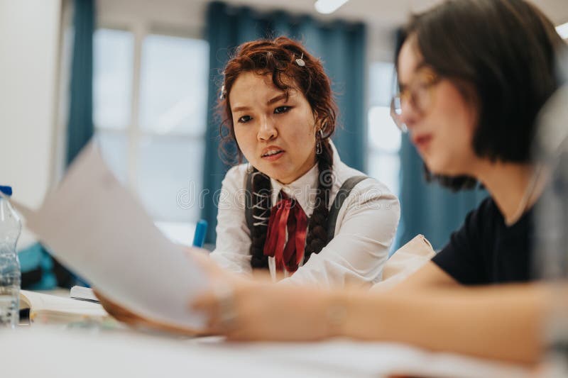 Students Collaborating on Assignments with Professor Guidance in ...
