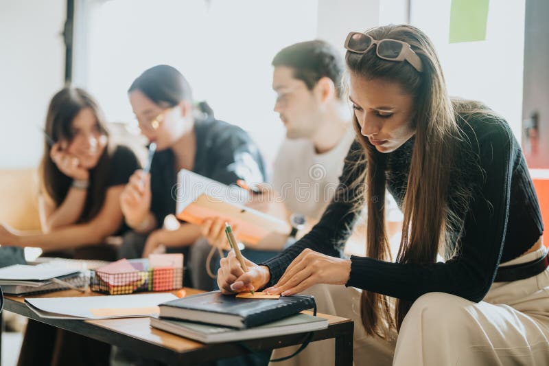 Students Collaborating in a Study Group for Academic Success Stock Photo - Image of college ...