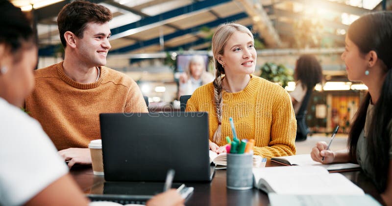 Students, College and Discussion for Learning in Library, Education or ...