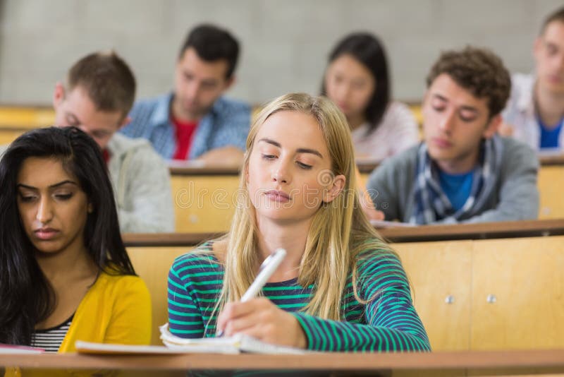 Students at the College Lecture Hall Stock Photo - Image of learning ...
