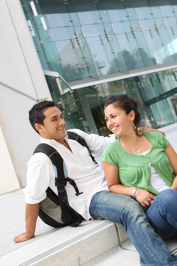 Students at College Outside Library Stock Image - Image of lifestyle ...