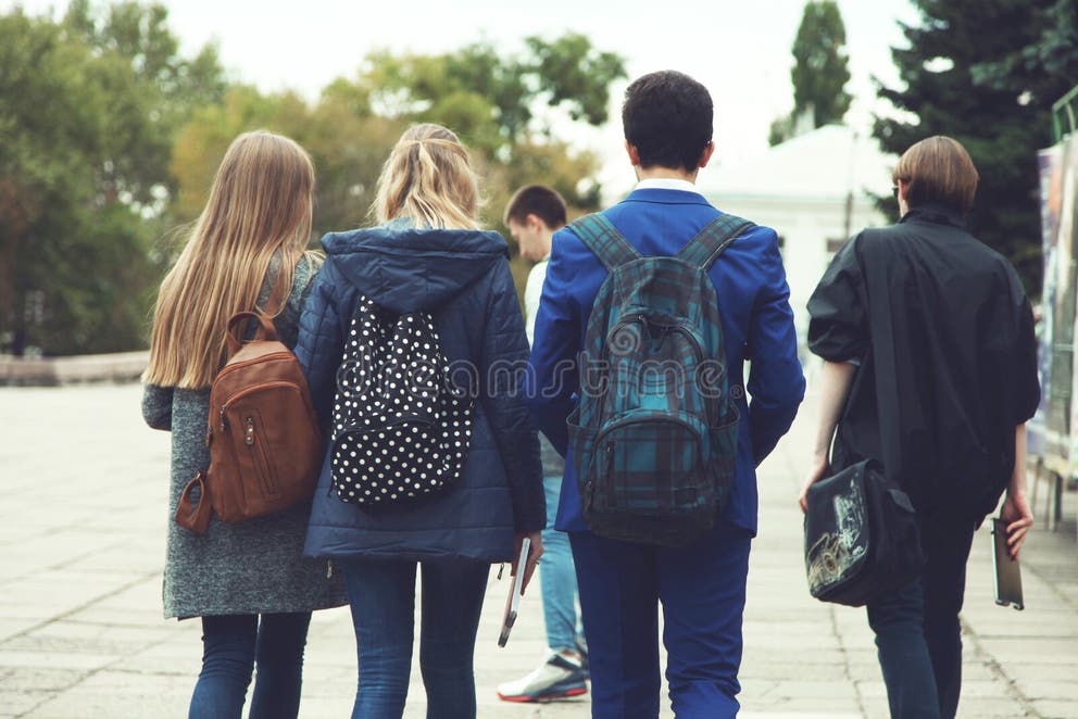 Students Comes with Backpacks Stock Photo - Image of model, back: 102545856