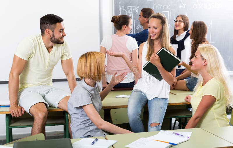 Students communicating stock image. Image of caucasian - 66252671