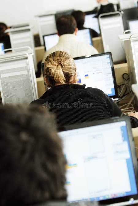 Students in computer class stock image. Image of learning - 3574699
