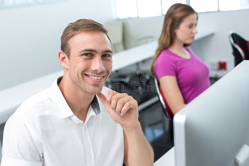 Students in computer class stock image. Image of portrait - 50483473