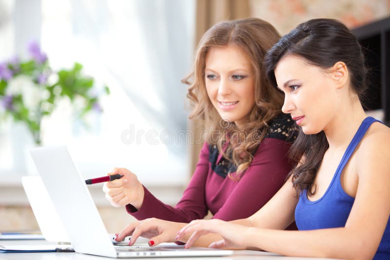 Students with computers stock photo. Image of color, portrait - 40766372