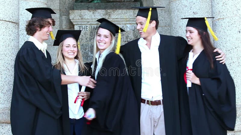 Students Congratulating Each Other Stock Video - Video of happy ...