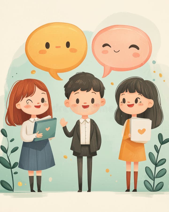 Students Conversing in a Friendly Classroom Environment Eye-level ...