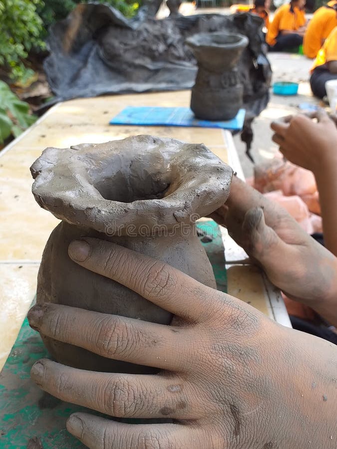 Students are Creating Sculptures from Clay Stock Image - Image of hobby ...