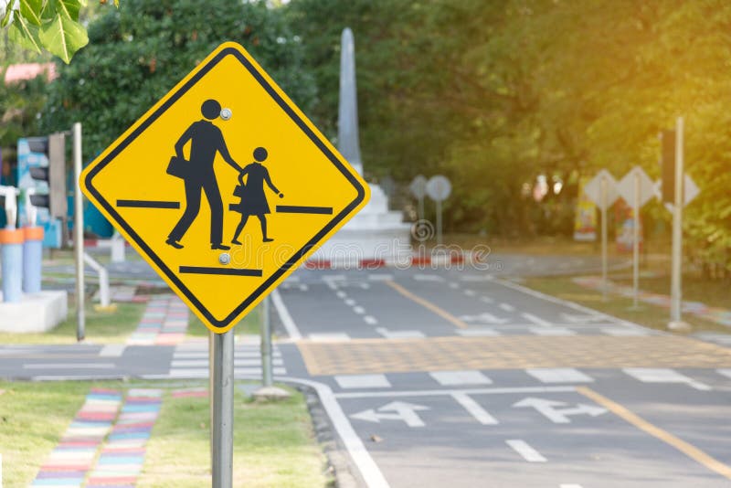 Students crossing sign stock photo. Image of road, attention - 5451448