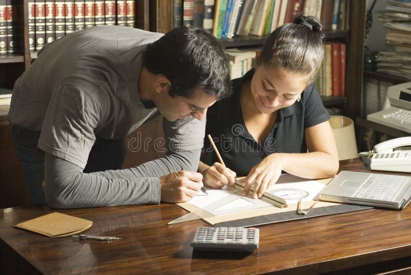 Students at Desk- Horizontal Stock Image - Image of indoors, people ...