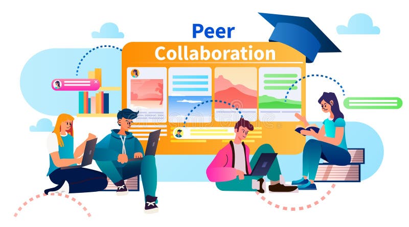 Students Discussing during Virtual Conference Meeting Webinar Web ...