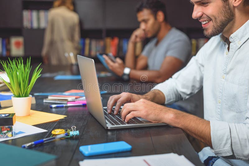 Students Doing Group Project in Campus Library Stock Photo - Image of ...