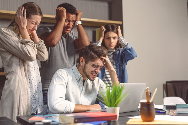 Students Doing Group Project in Campus Library Stock Photo - Image of ...