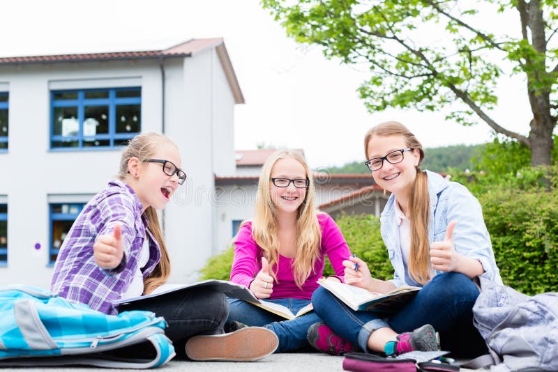 Students Doing Homework for School Together Stock Photo - Image of girl ...