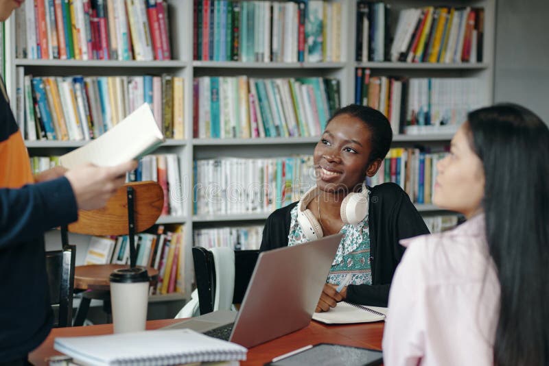 Students Working in Team in the Library Stock Photo - Image of group ...