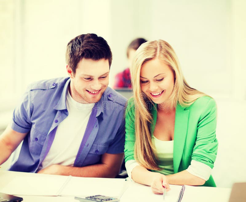 Students Doing Mathematics at School Stock Photo - Image of attractive ...