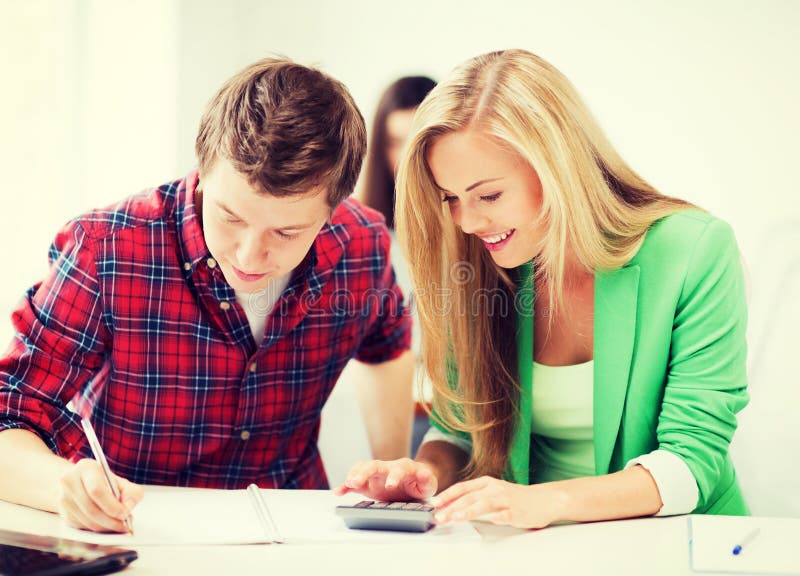 Students Doing Mathematics at School Stock Image - Image of calculating ...