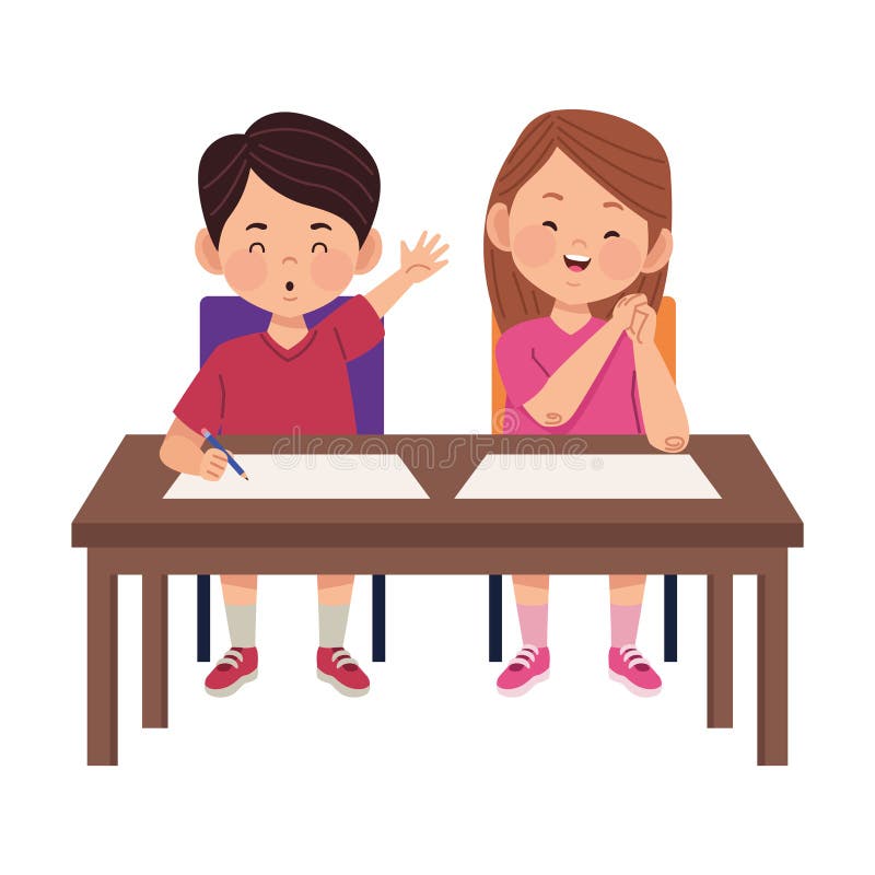 Students Drawing in Class Icon Stock Illustration - Illustration of ...