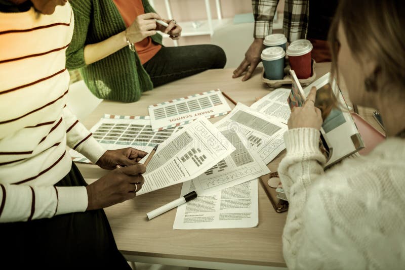 Students Drinking Some Coffee and Discussing Their Group Study Stock ...