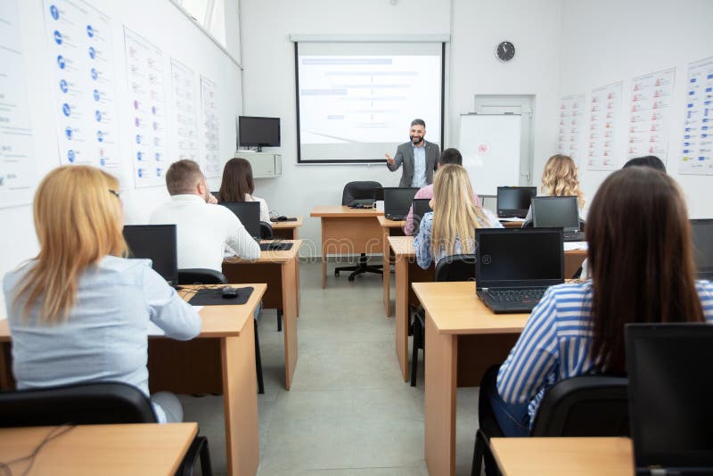 Students in Drivers School Classroom Stock Image - Image of college ...