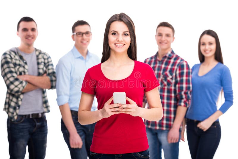 Students Standing in Circle and Holding Hands. Stock Photo - Image of ...