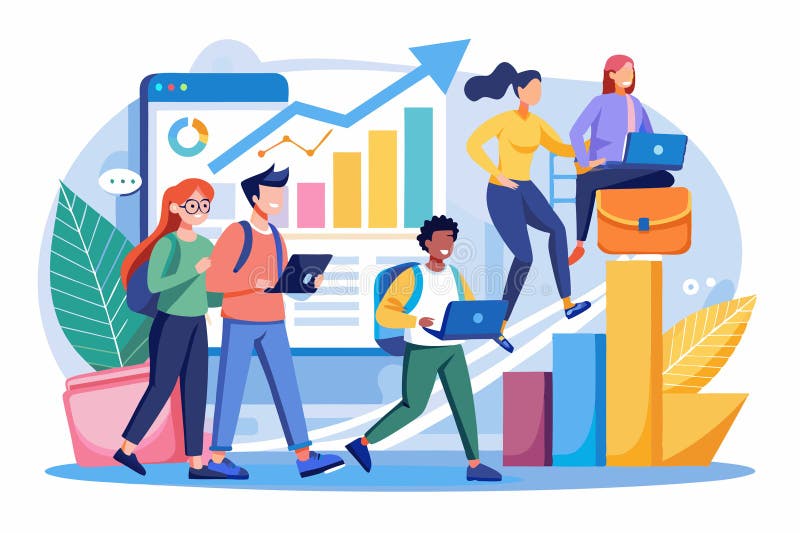 Students Engage in Data Entry and Analysis, Focusing on Trends in a Vibrant Classroom Setting ...