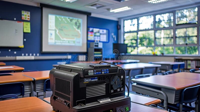 Students Engage in Learning As a Projector Displays Educational Content ...