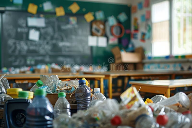 Classroom Focused on Recycling Education Stock Illustration ...